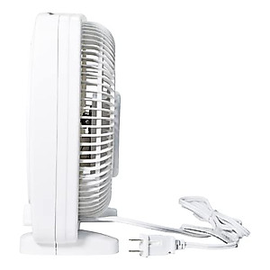 Comfort Zone CZ9BWT Portable 9" 3-Speed Quiet Box Fan for Home, White