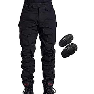 H World Shopping Military Army Tactical Airsoft Paintball Shooting Pants Combat Men Pants with Knee Pads BK (XL)