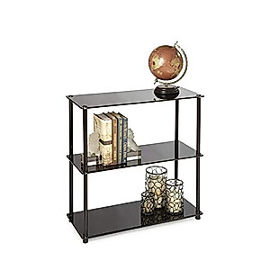 Convenience Concepts Designs2Go Classic Glass 3 Shelf Bookshelf, Glass