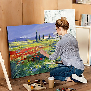 Ctosree 2 Pack Stretched Canvas for Painting, Large Black Cotton Art Large Triple Primed Profile Blank Canvases for Watercolor Acrylics Oil Painting(36 x 48 Inch)