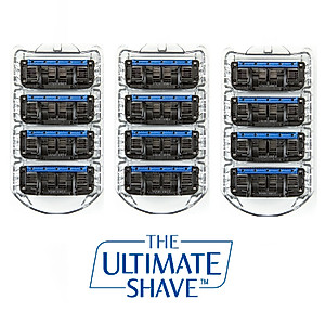 The Ultimate Shave Men's 5-Blade Razor Plus Bulk Pack of 12 Razor Blade Refill Cartridges with a Shaving Razor Handle