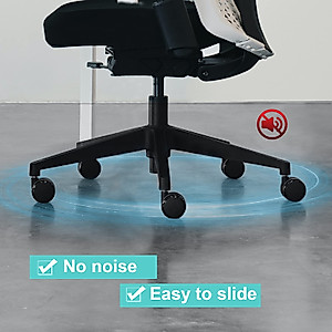 Replacement Office Chair Wheels, Caster Desk Chair Wheels, Rolling Wheels for Office Chair, Chair Rollers Casters, Chair Casters for Hardwood Floors, 5 Set Chair Casters Safe for All Floors