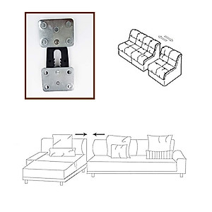 HOWDIA Sectional Couch Connectors, Sofa Alligator Clamps Joint Clip for Modular Couch Furniture Metal And Plastic 2 Pcs