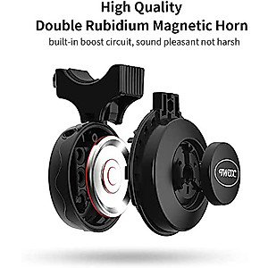 LESOVI Electric Bike Horn 100 db Cycling Bicycle Scooter Horn 4 Sound Modes with Rechargeable Battery Waterproof Bicycle Accessories for Kids Boys Adults Mountain Bike Bells (Adjustable Volume Black)