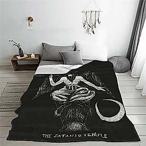 Satanic Demon Devil Ritual Pagan Baphomet Full Fleece Throw Cloak Wearable Blanket Flannel Fluffy Comforter Quilt Nursery Bedroom Bedding King Size Plush Soft Cozy Air Conditioner Blanket