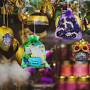 JUNSDUKE 10 Pcs Small Gift Bags, Mix Color Organza Bags 3x4 Inches, Mesh Drawstring Bag for Wedding, Party, Christmas, Jewelry, Candy (10)