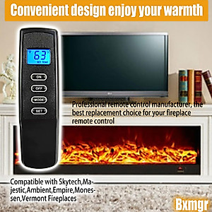 Upgraded Fireplace Remote Control Kit,Compatible with Skytech Majestic Ambient Empire Monessen Vermont Millivolt Valve Fireplace Stove with Thermostat On/Off Control Remote Receiver,LCD Display