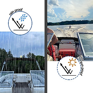 SoGuDio Design with Light Hole Bimini Top Cover,Suitable for 3-4 Bows Tops,Effectively Prevent The Erosion of UV,sea Water in Summer, Designed Resin Zipper Canopy,XL 81-101IN Black (ZYPZ-SJ-HS-002)