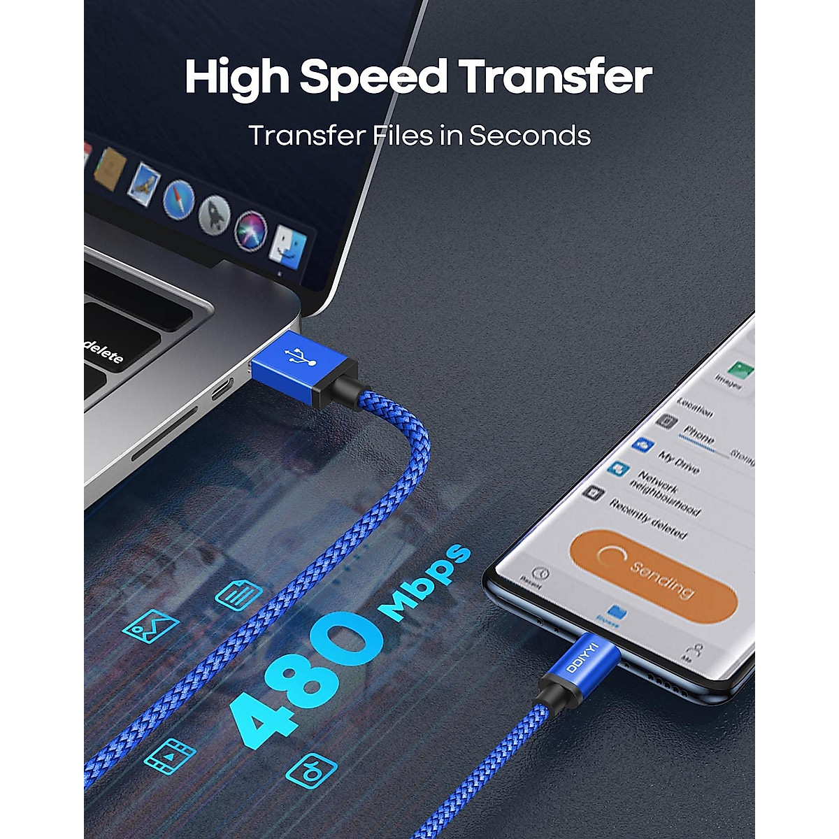 DDIYYI USB C Cable Fast Charging 6ft, 3-Pack USB to USB C Cable Braided Charger Cord for iPhone 16/iPhone 16 Pro/iPhone 16 Plus/iPhone 16 Pro Max/iPhone 15 Series and More, USBA to USBC Cord