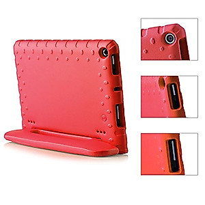 LTROP Fire HD 10 Case 2019 (Previous Model) Shock Proof Fire HD 10 Tablet Case for Kids (7th Generation and 9th Generation, 2017 and 2019) NOT for 2021 Released 11th Generation - Red