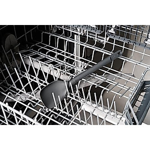 Zyliss E980228 Medium Cooking Spoon, Sustainable Wheatstraw/Nylon, Non Stick, Heat Resistant Silicone Head, Kitchen Utensil, Beluga Grey, 12.1" x 2.5", Dishwasher Safe, 5 Year Guarantee