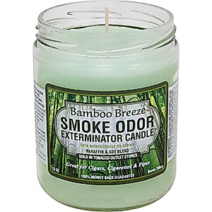 Smoke Odor Exterminator 13 oz Jar Candles Bamboo Breeze, (2)