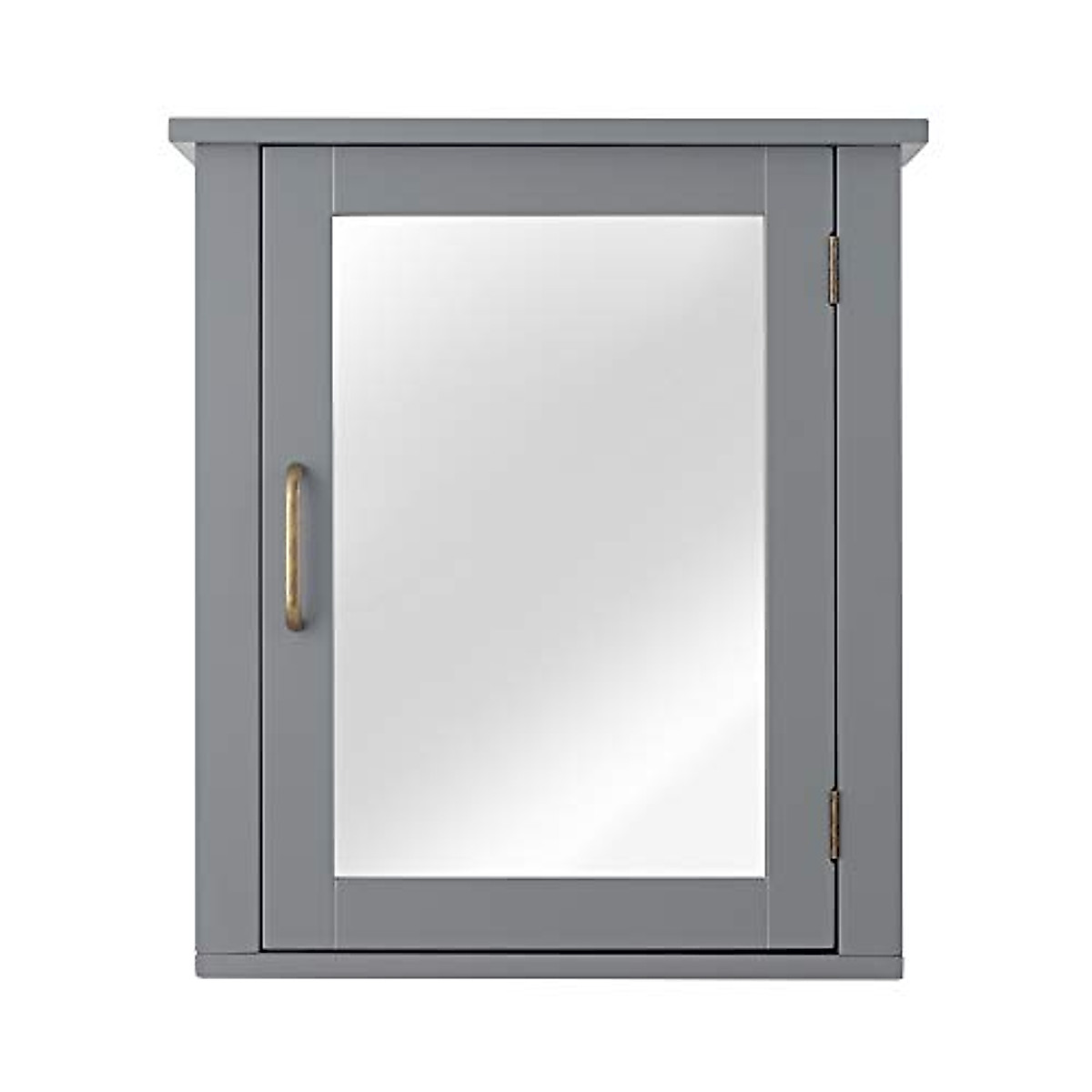Elegant Home Fashions Mercer Mid Century Modern Wooden Removable Medicine Cabinet with Mirrored Door for Bathrooms and Vanities, Gray, 6" x 18" x 20.6"
