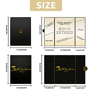 Viogtmca Black Gold Retirement Party Decorations Large Retirement Card Signing Happy Retirement Guest Book Creative Retirement Card for Men Women
