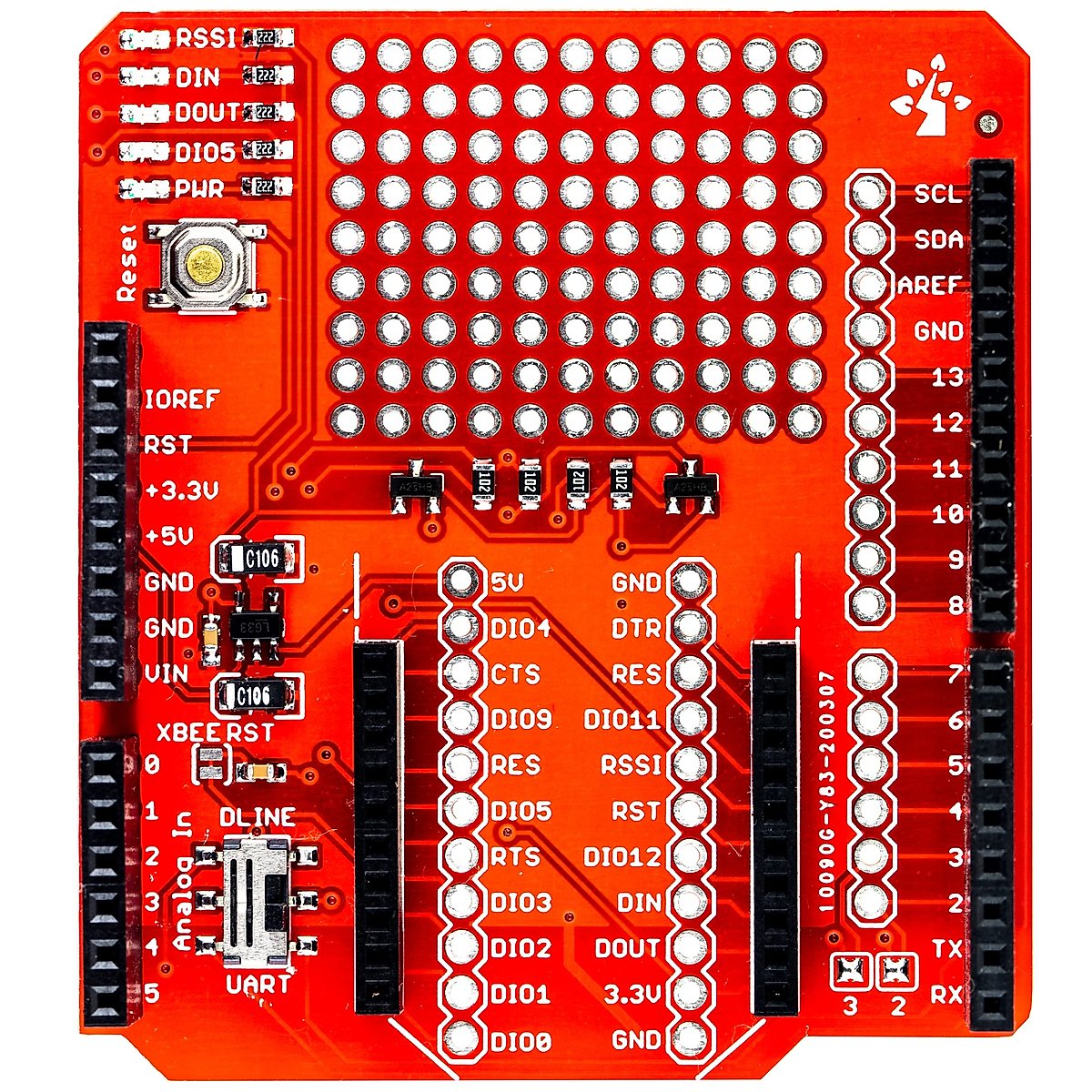 for XBee Shield Adapter Communication Breakout Board Red for Arduino UNO R3 Connectivity XBEE S2C Module with Female Header Pins