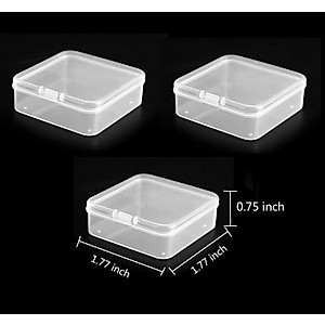 Pcxino 40 Pack 4.5 cm Small Plastic Containers with Lids,Clear Plastic Beads Storage Containers Box for Small Items and Craft Projects