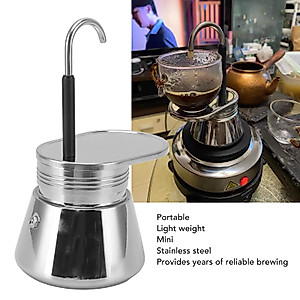 Espresso Maker, Single Spout Stovetop Moka Pot Stainless Steel Mini Stovetop Espresso Percolator Italian Type Espresso Cup Coffee Maker,Use on Stove at Home or Camping