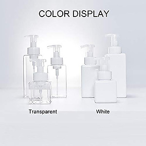 FKJLUN Soap Dispenser Pump Square Clear Foaming Bottle Liquid Soap Whipped Mousse Points Bottling Shampoo Lotion Shower Gel Foam Pump Bottles Ending Hand Lotion Bottle (Color : 450ml Pink)