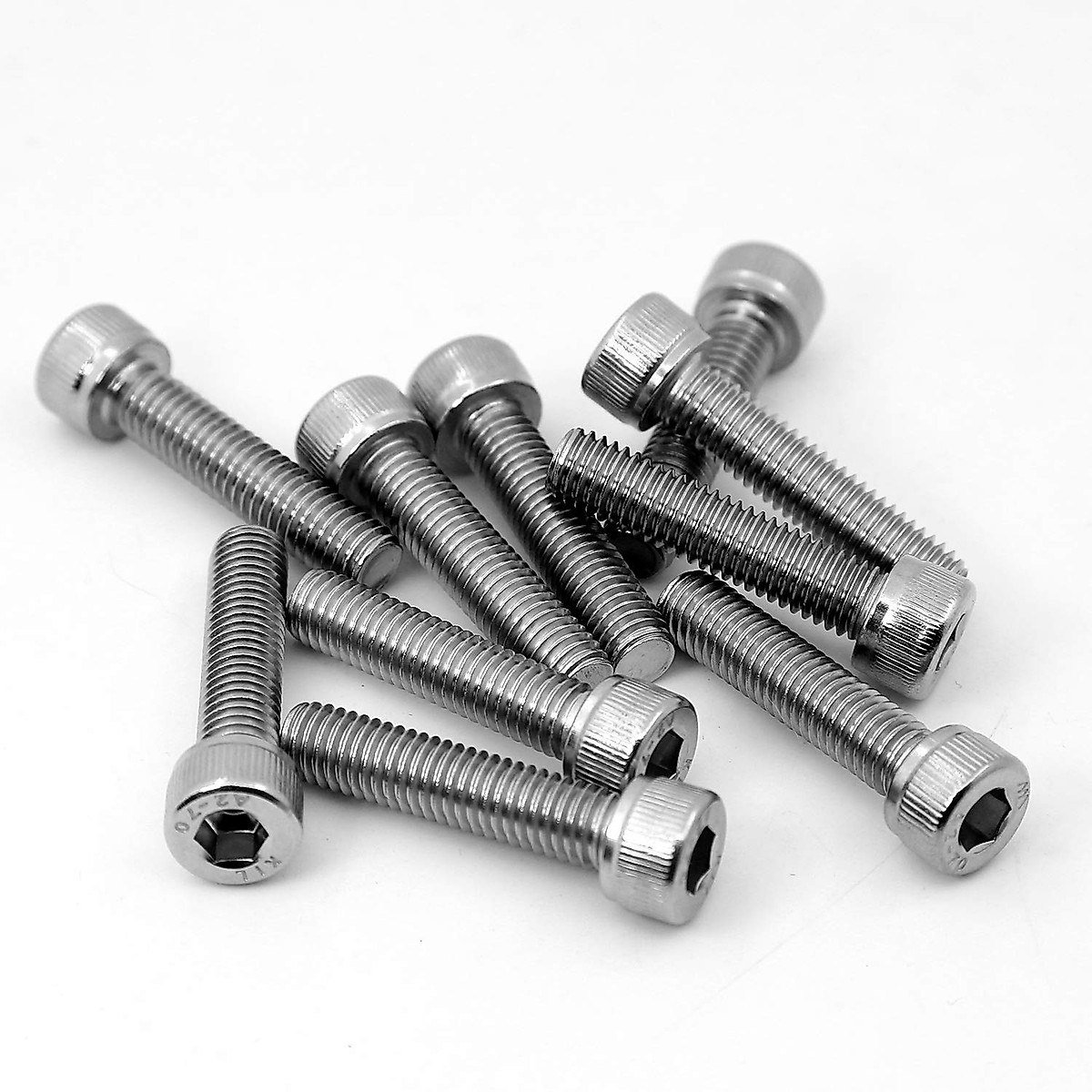 M8-1.25 x 60mm Socket Head Cap Screws Metric, Allen Socket Drive, 304 Stainless Steel (A2-70), Full Thread, Bright Finish, Machine Thread, Quantity 10