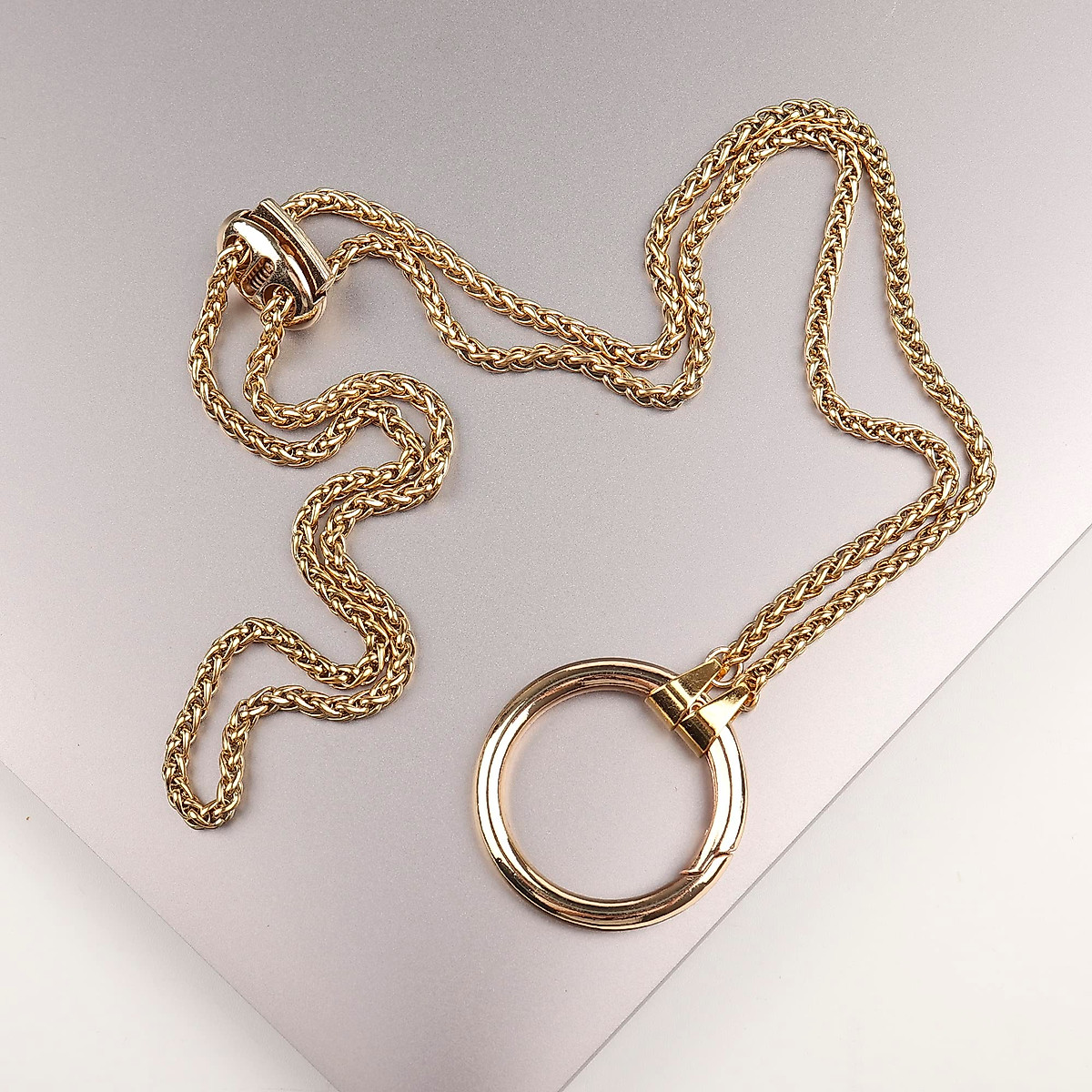 Guran Glasses Holder Chain Loop for Sunglasses Eyeglass Necklace Holder Ring Holder (Gold)