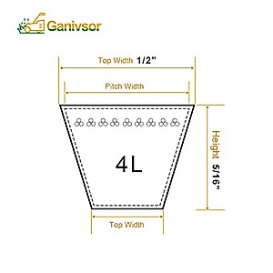 Ganivsor 405143 yth22v46 Mowers Deck Drive Belt fits AYP Craftsman Poulan Husqvarna 5324051-43 584453101 YTH2246TDR YTH22V46XLS YTH23K46 YTA22V46 YTH1k46