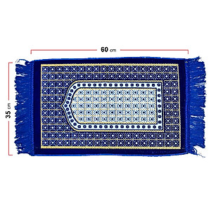 Generic La muna Kids Prayer Mats - Islamic Prayer Rugs to Embrace Divine Comfort and Tranquility for Your Spiritual Journey - Salah Mat (35 x 60 cm), Blue 6