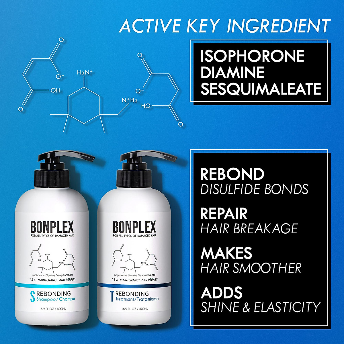 Perfect Bonding Concentrate for Damaged Hair - Bond Strengthening & Color Longevity Shampoo Treatment with Bonplex Rebonding Repair for All Hair Types - Duo (2oz)