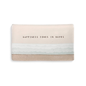 Demdaco Happiness Comes In Waves Sea Blue 6 x 3.5 Stoneware Everyday Kitchen Rectangle Spoon Rest