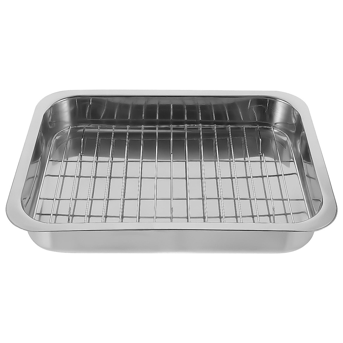 Non-Stick Roasting Pan with Rack: Large Oven Roaster Tray Chicken Roaster Tray Oven Pans for Cooking Lasagna with Stainless Steel Handles