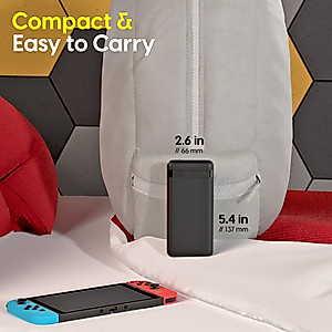 TalkWorks Power Bank Compatible with Nintendo Switch - Portable Charger Power Battery Pack with USB Ports & LED Battery Indicator - Easy-to-Carry External Battery Supply w/ 3-Foot USB-C Cable