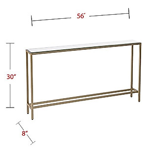 SEI Furniture Darrin Narrow Mirrored Top Console Table, 56", Metallic Gold