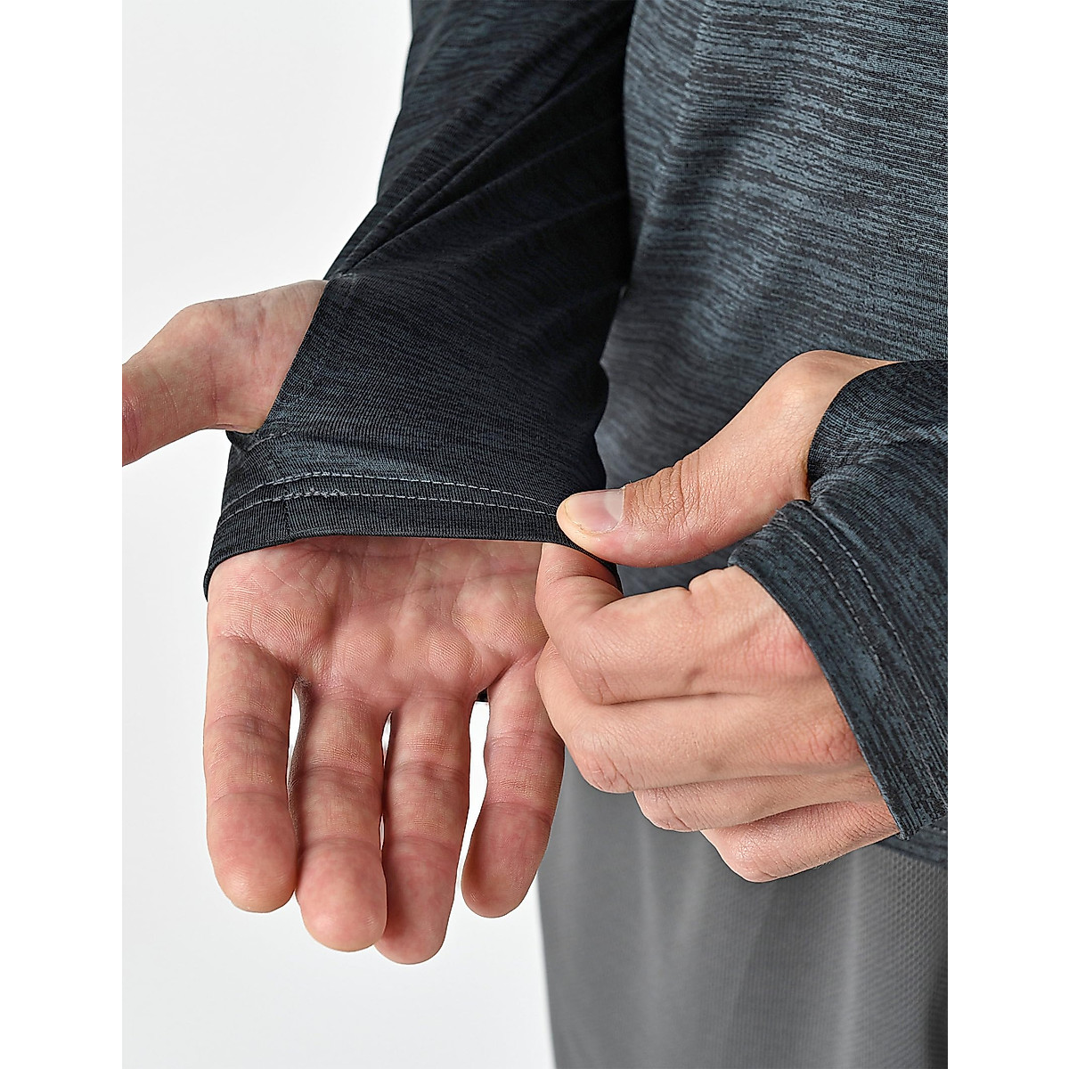 3 Pack: Men's Long Sleeve T Shirts, Dry Fit UV Sun Protection Outdoor Hiking Athletic Active Tops with Thumb Holes (Set 1, Medium)