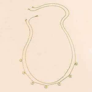 Layered Butterfly Waist Chain Belly Necklace Chain Belts for Women Waist Chains for Women Body Accessories Gold Butterflies Body Chain