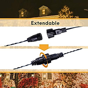 ROYAMY Outdoor Christmas String Lights 300 LED 105ft, IP55 Waterproof UL Certificated Suitable Outdoor Indoor Fairy Lights Halloween Garden Patio Wedding Trees Parties Decoration Warm White