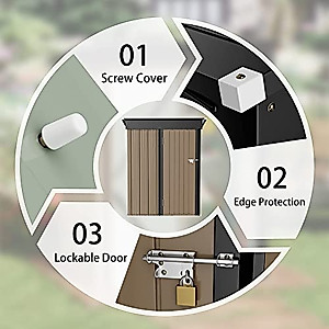 Flamaker Storage Shed Outdoor Metal Garden Shed with Lockable Door Utility Tool Shed Storage House for Backyard, Patio and Lawn (5 x 3 FT)