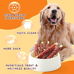 Jungle Calling Dog Treats, Duck Breast Wrapped Rawhide Sticks for Dogs, Grain-Free Natural Chewy Treats Picky Dogs, Puppy Chews Snacks,10.6 oz