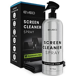 Screen Cleaner Spray - TV Screen Cleaner Spray and Wipe, Computer Screen Cleaner for Electronic Devices: TV, Laptop, iPhone, Ipad, Computer, MacBook- TV Cleaner for Smart TV-Microfiber Cleaning Cloth