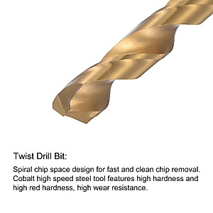 uxcell 5/16-24 UNF Straight Flute Tap Left Hand and 6.9mm Twist Drill Bit Set, Titanium Plated High Speed Steel Drilling Bit Machine Threading Tap