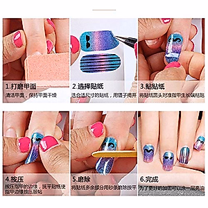 NAIL ANGEL 12pcs Nail Art Full-Cover Sticker Nail Art Wrap Christmas Series Full Cover Sticker Nail Strips for Women Winter Strips 10052