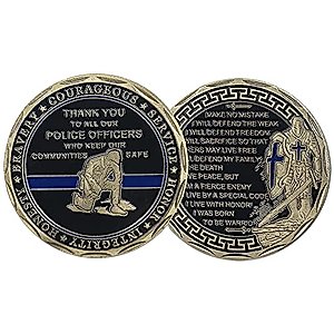 U.S Police Officers Challenge Coin Prayer Thank You Coins