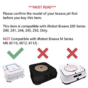 Neutop Replacement Washable & Reusable Wet Mopping Pad Compatible with iRobot Braava Jet 240, 241, 244, 245, 250 Robot Mops, Blue, 6-Pack.