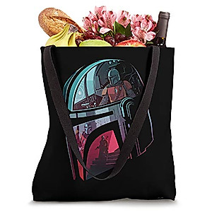 Star Wars The Mandalorian Din Djarin Neon Beskar Helmet Tote Bag