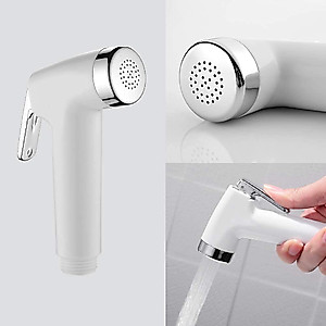 LikeHome Bidet Sprayer for Toilet Cloth Diaper Sprayer Shattaf Handheld Bidet Rinse Spray Head Hand Bidet Toilet Attachment Sprayer White（Without T-Adapter）