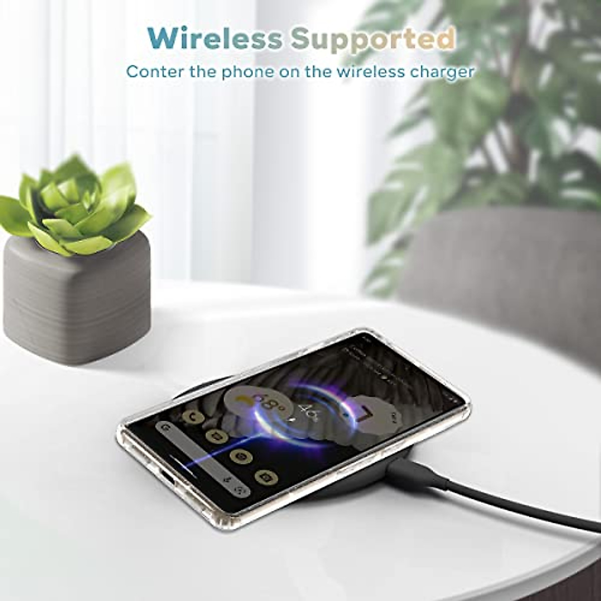 Lamcase Google Pixel 7 Pro (2022) Case - Crystal Clear Glitter TPU Slim Shockproof Cover for Women & Girls