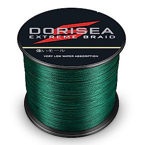 Dorisea Extreme Braid 100% Pe Moss Green Braided Fishing Line 109Yards-2187Yards 6-550Lb Test Fishing Wire Fishing String Incredible Superline Zero Stretch (100m/109Yards 6lb/0.10mm)