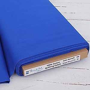 3 Yard Cut ThreadArt Premium Cotton Quilting Fabric - Royal - 44" Width - 100% Cotton - Quilting, Sewing, Crafts