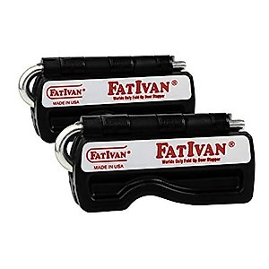 The Original Fat Ivan Fold Up Doorstop Wedge with Magnet - Black (2 Pack)