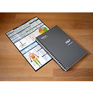 H&P notebook (Large Print) - Medical History and Physical notebook, 50 medical templates with perforations