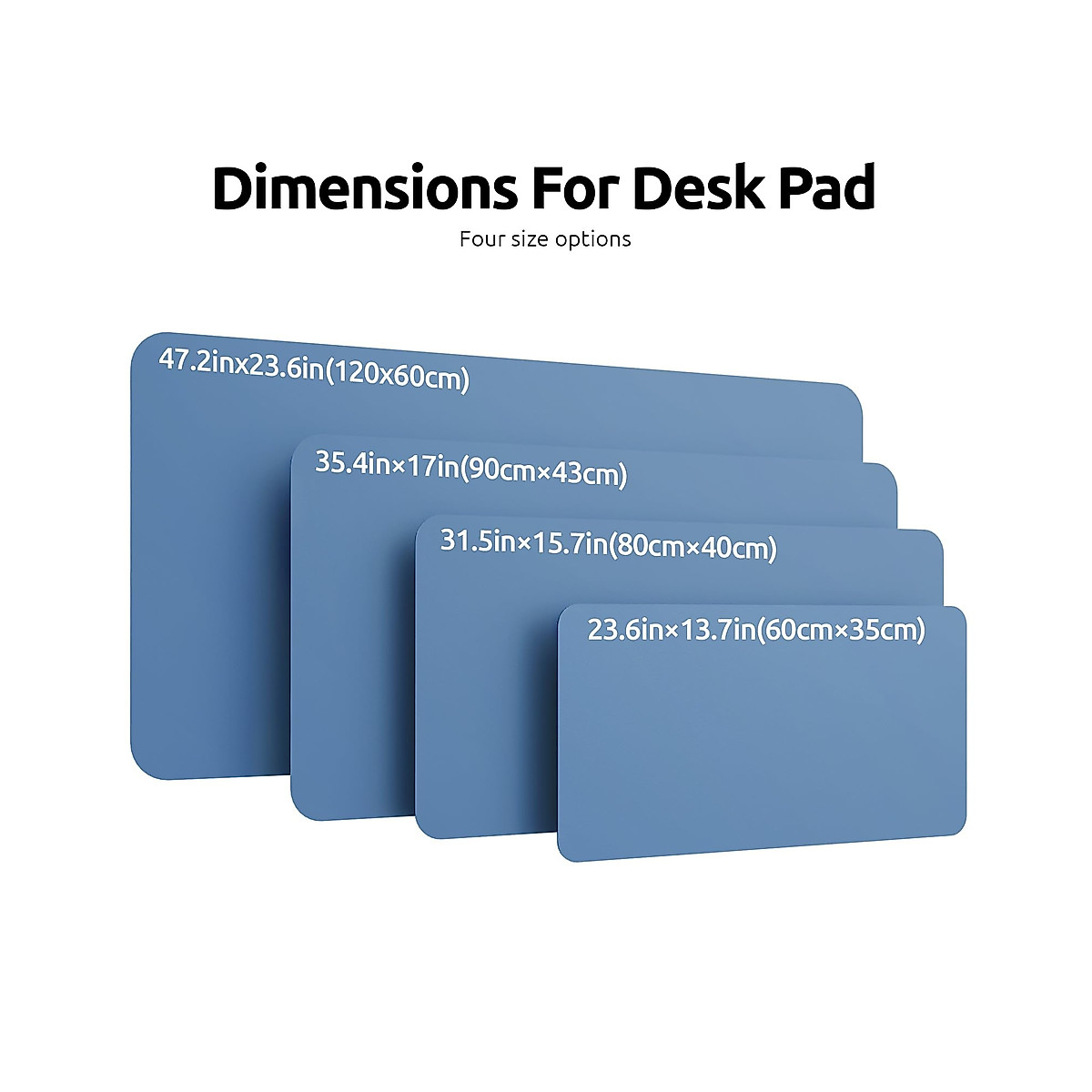 YSAGi Leather Desk Protector, Office Mat, Large Mouse Mat, Non-Slip PU Leather Blotter, Laptop Desk Pad, Waterproof Writing Pad for Office and Home (Sea Blue, 23.6" x 13.8")