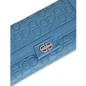 SADDLER Womens Large Leather Trifold Credit Card Coin Purse Wallet |Gift Boxed - Storm Blue